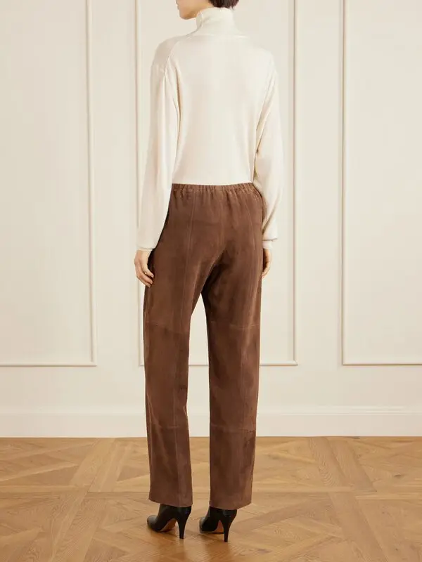 THE ROW Kenan Cropped Paneled Wide-leg Pants - Brown