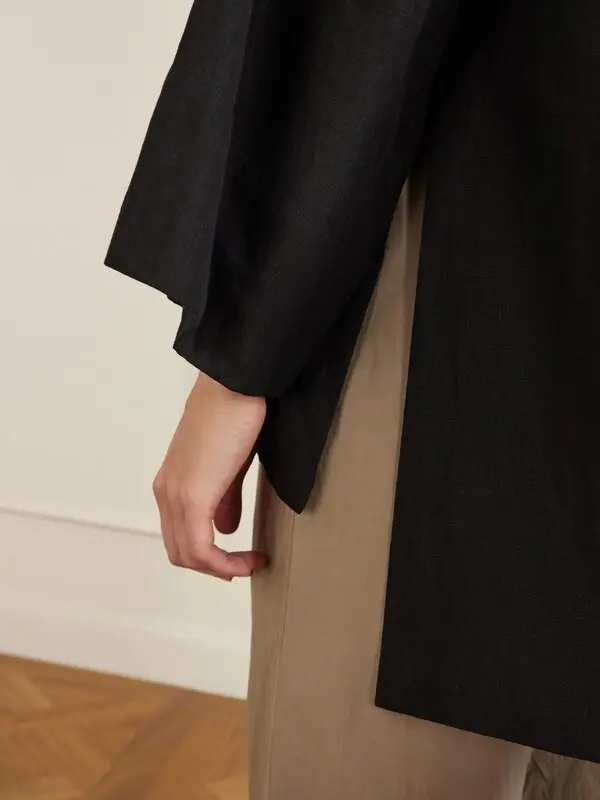THE ROW Junia Oversized Linen Boatneck Blouse