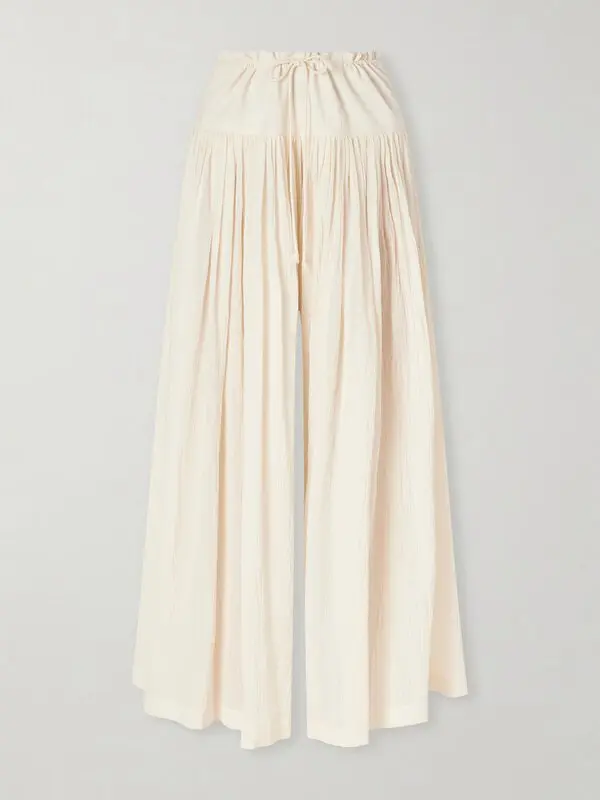 THE ROW Berenice Pleated Wide-leg Pants - Neutrals