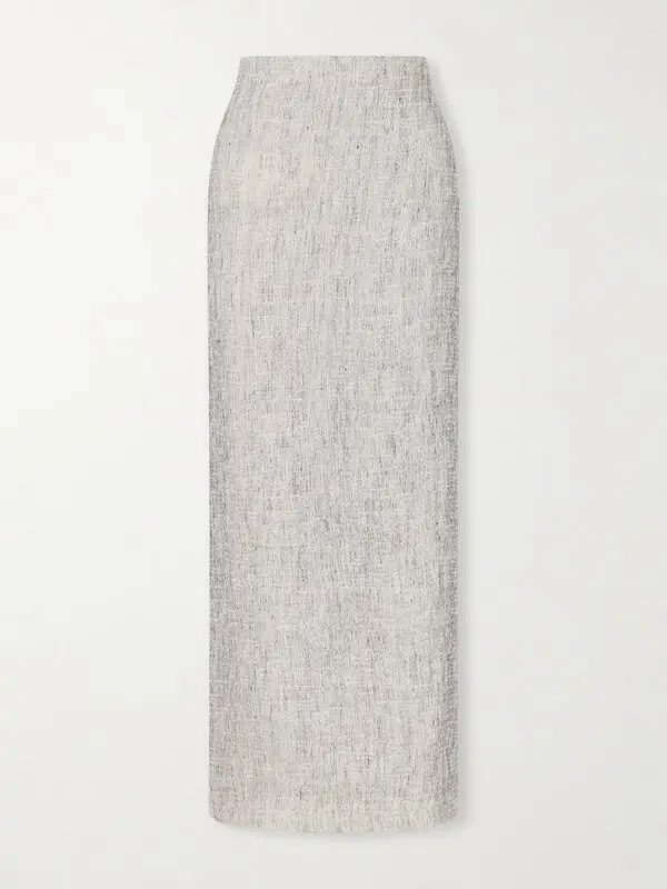 THE ROW Blum Linen And Silk-blend Gauze Midi Skirt - Gray