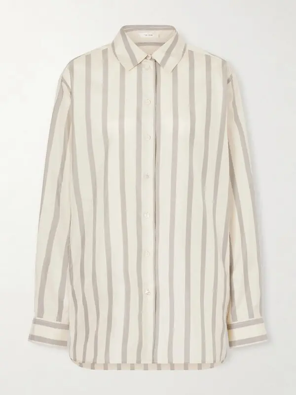 THE ROW Sisilia Oversized Pinstriped Silk-twill Shirt