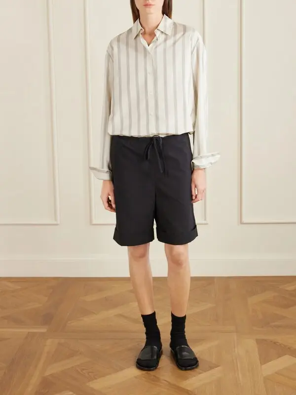 THE ROW Sisilia Oversized Pinstriped Silk-twill Shirt