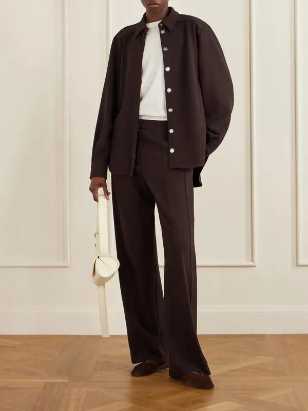 Another Tomorrow Stretch-jersey Straight-leg Track Pants