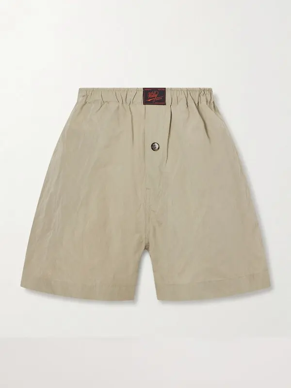 WILLY CHAVARRIA Cotton Poplin Boxer Shorts - Neutrals