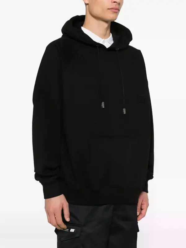 WOOYOUNGMI Hooded Sweatshirt With Logo Patch - Black