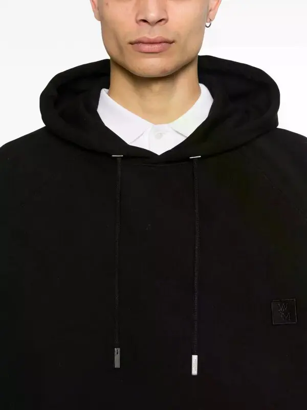 WOOYOUNGMI Hooded Sweatshirt With Logo Patch - Black