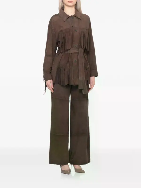 P.a.r.o.s.h Fringed Leather Jacket