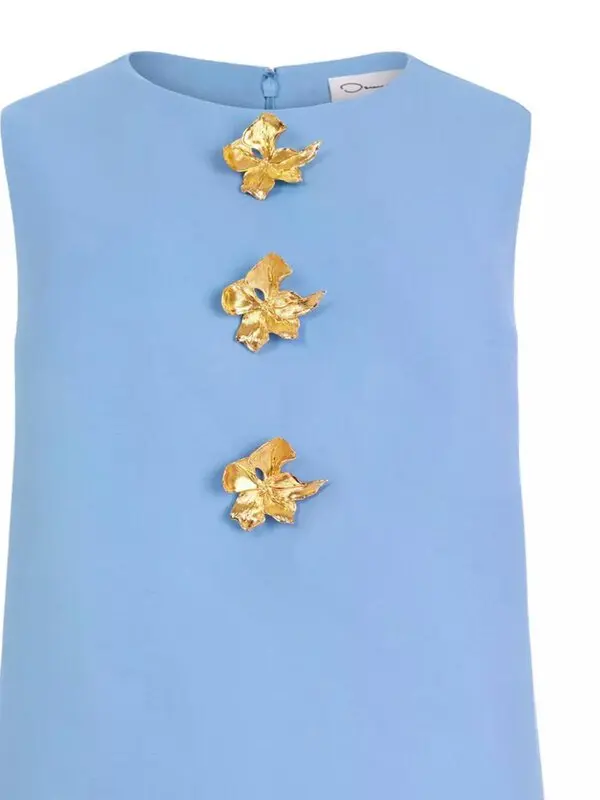 Oscar De La Renta Button-detail Wool Shift Dress