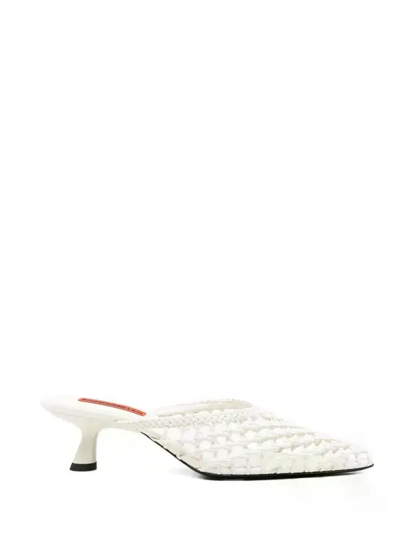 SIMONMILLER Knotted Gala Mules - White