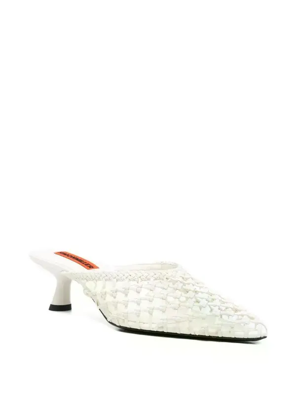 SIMONMILLER Knotted Gala Mules - White