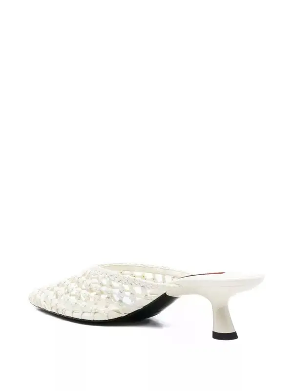 SIMONMILLER Knotted Gala Mules - White