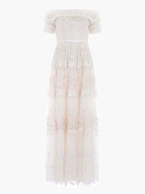 NEEDLE & THREAD Midsummer Lace Off-shoulder Gown