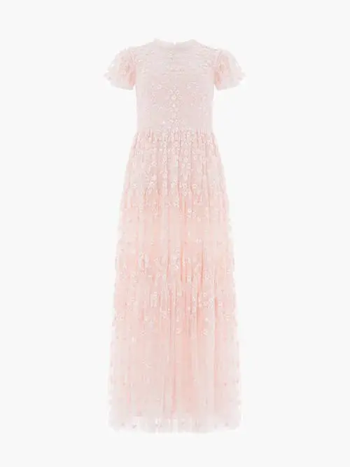 NEEDLE & THREAD Clover Short Sleeve Ankle Gown - Opal