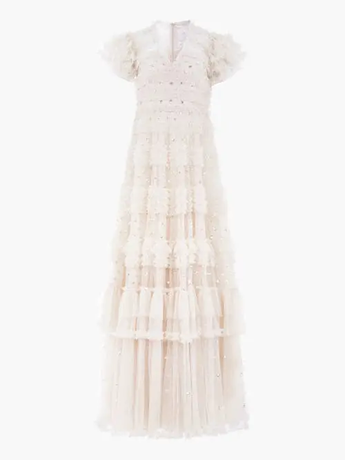 NEEDLE & THREAD Vivian V-neck Sequin Dress