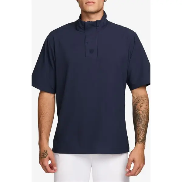 Nike Dri-fit Short-sleeve Windrunner Shirt - College Navy