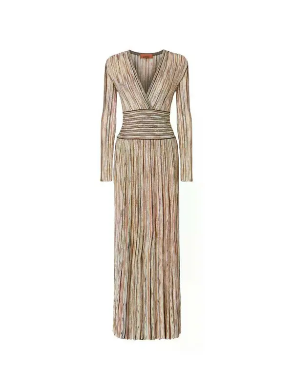 Missoni Midi V-neck Striped Dress