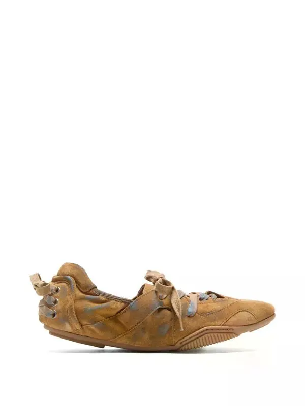 Acne Studios Suede Lace-up Round Toe Flats
