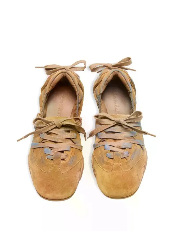 Acne Studios Suede Lace-up Round Toe Flats