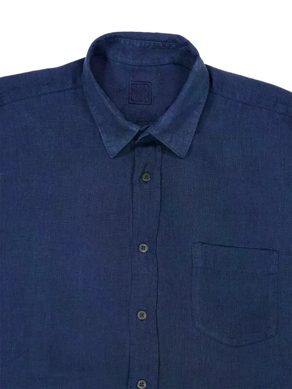 120% Lino Pocket Long-sleeve Shirt - Blue
