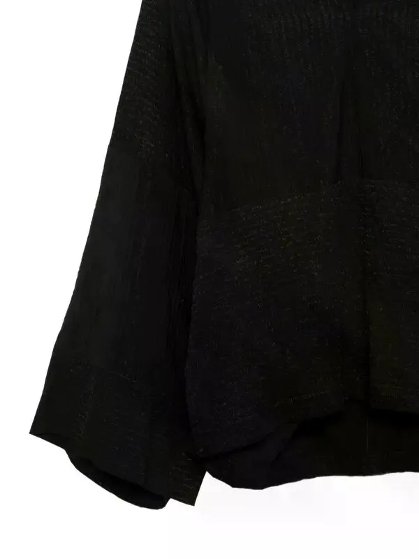 THELATEST Wide Sleeve V-neck Blouse - Black