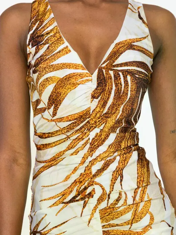 Just Cavalli Leaf-print Mini Dress