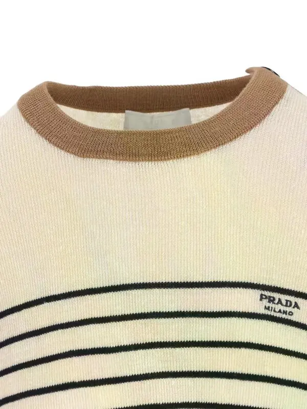 Prada Striped Button-detailed Sweater