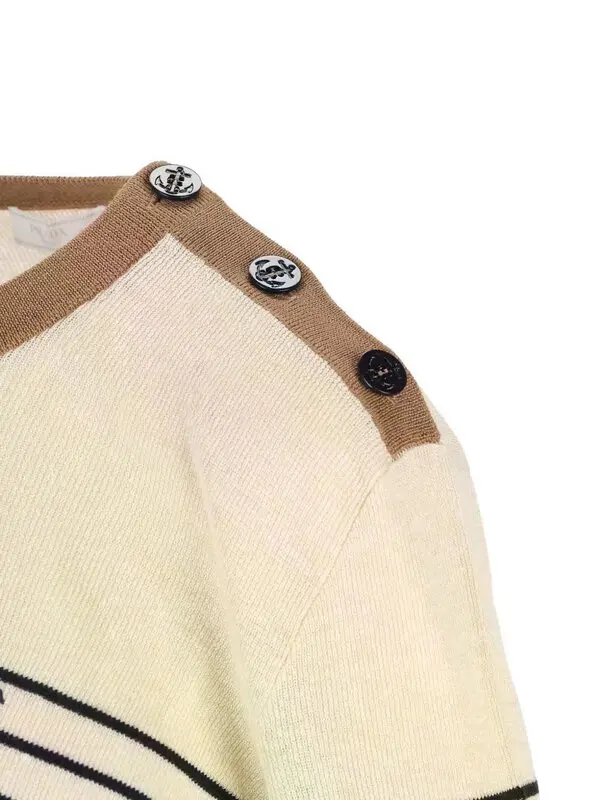Prada Striped Button-detailed Sweater