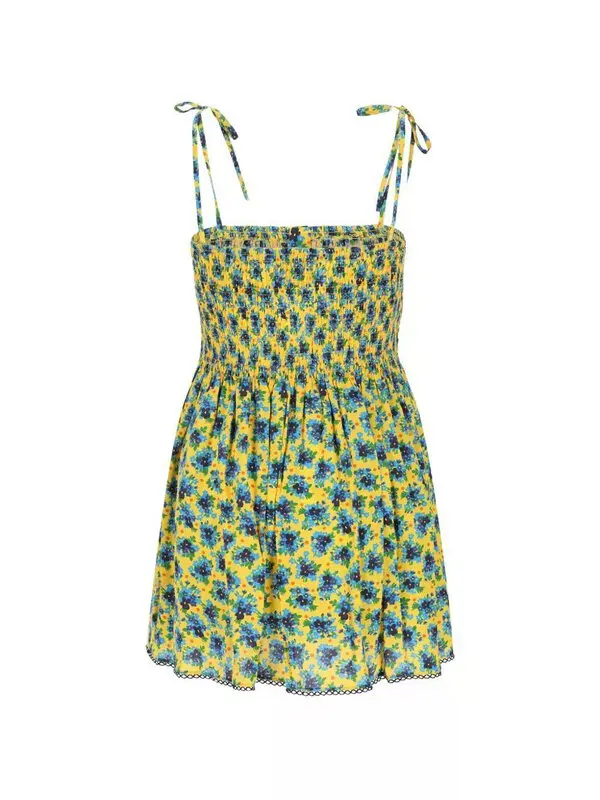 Miu Miu Floral Print Crêpe De Chine Mini Dress