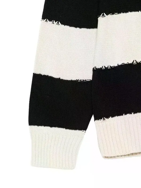 SEVEN GAUGE Striped Long-sleeve Sweater