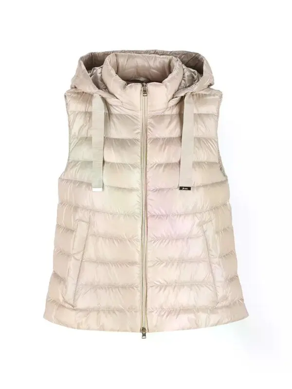 Herno Quilted Hooded Gilet - Neutrals