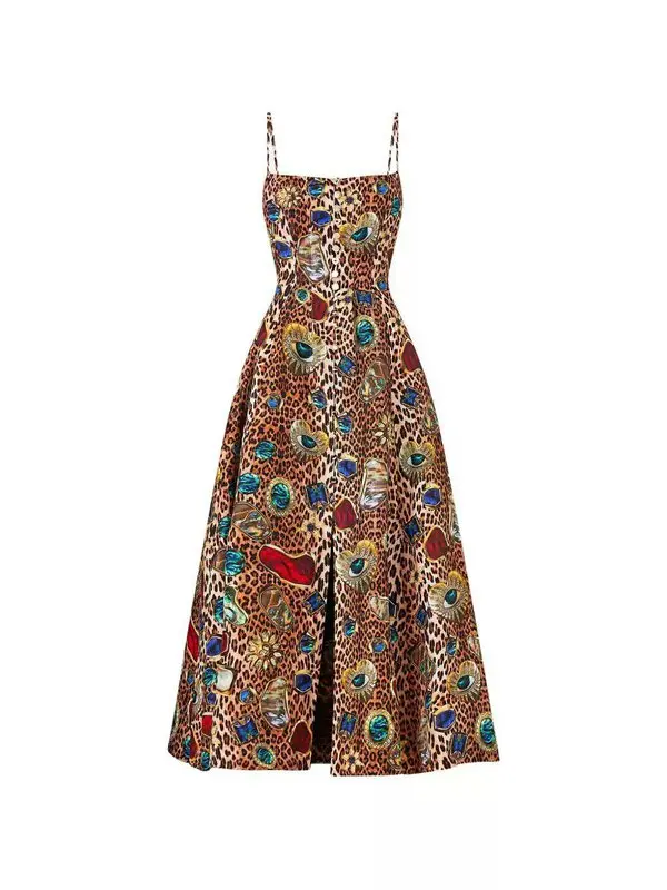 Camilla Nazar Nirvana Flared Skirt Corset Dress - Brown