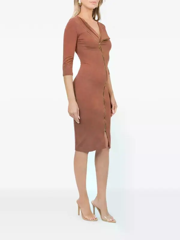 ROSERRY Zip-fastening Midi Dress - Brown