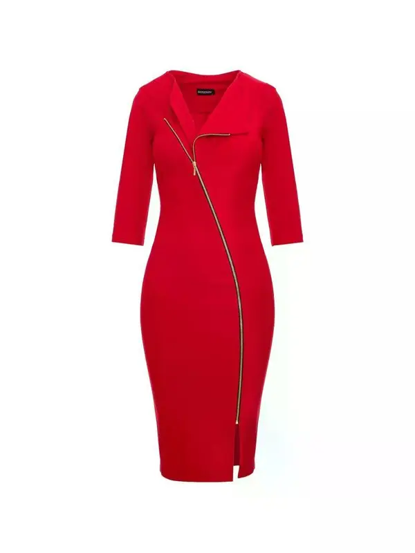 ROSERRY Zip-fastening Midi Dress - Red
