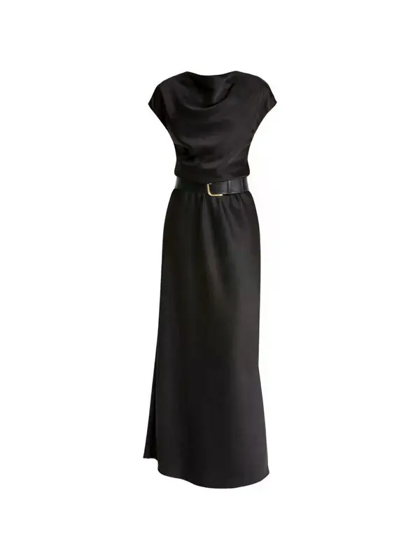 Vince Cowl-neck Belted Dress