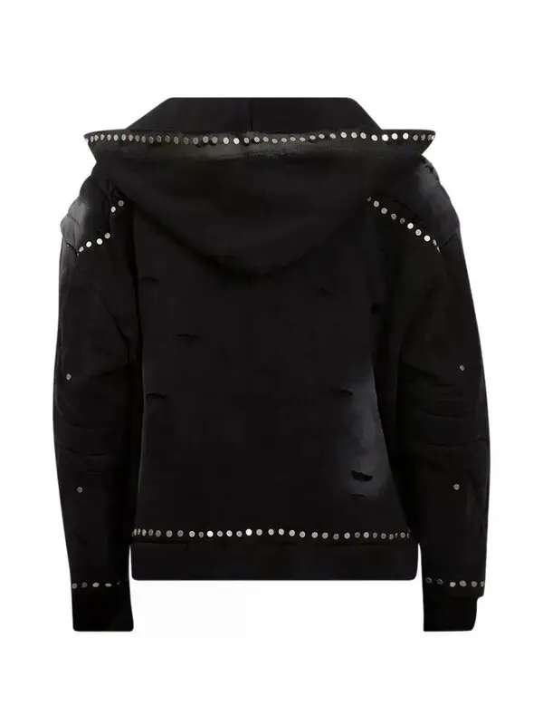 WHO DECIDES WAR Studded Hoodie - Black