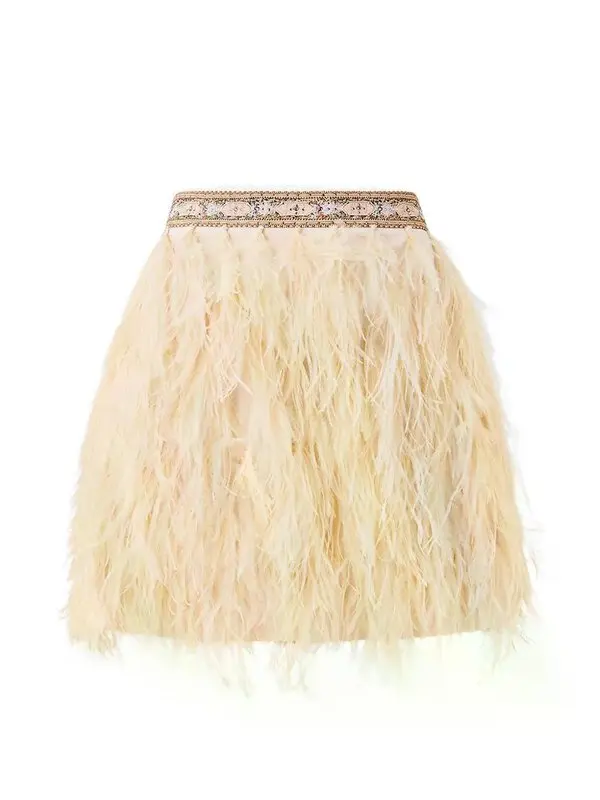 Camilla Feather Skirt - Neutrals