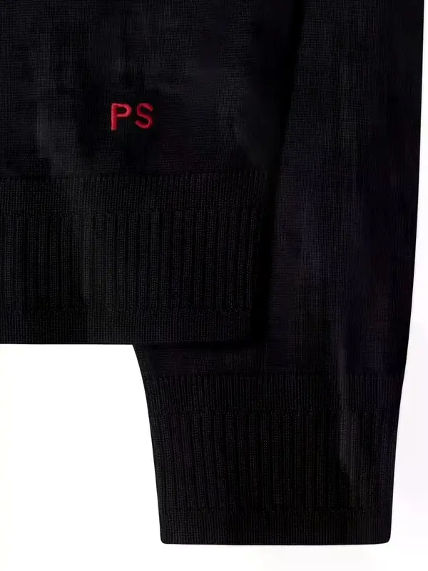 Paul Smith Zip Mock-neck Wool Sweater