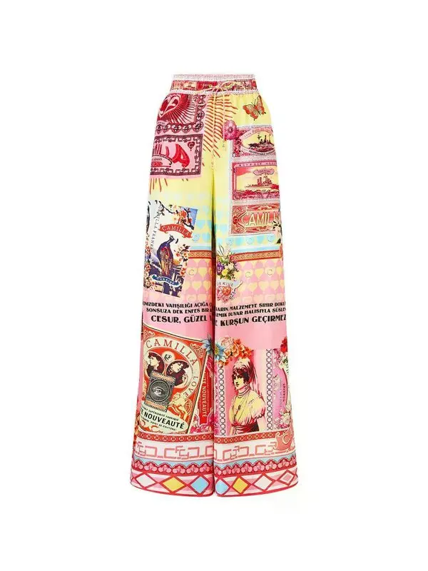 Camilla Collage Kingdom Straight-leg Palazzo Pants