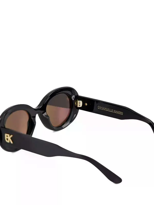 EMMANUELLE KHANH Queen Oval-frame Sunglasses - Black