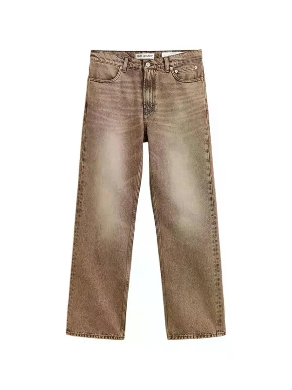 Our Legacy Brown Faded Straight Leg Jeans