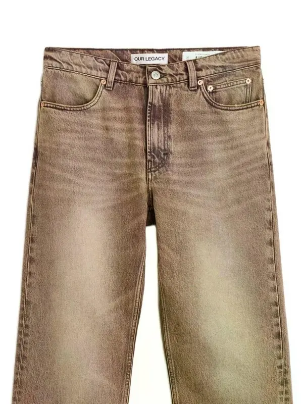 Our Legacy Brown Faded Straight Leg Jeans