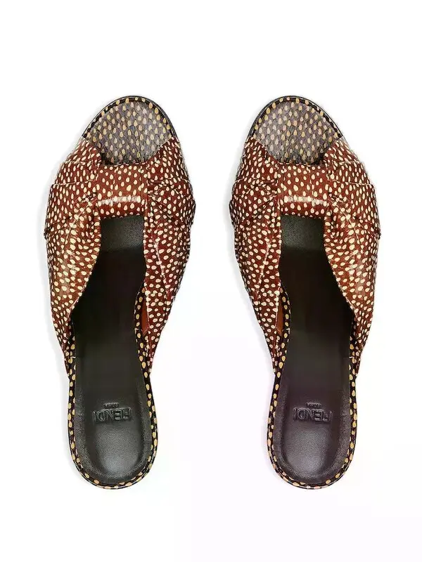 Fendi Peppered Falena-motif Heeled Sandals