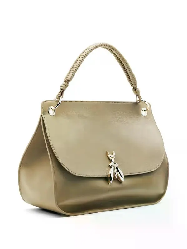 Patrizia Pepe Leather Tote Bag With Fly Detail