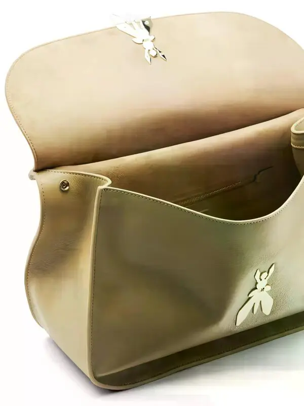 Patrizia Pepe Leather Tote Bag With Fly Detail