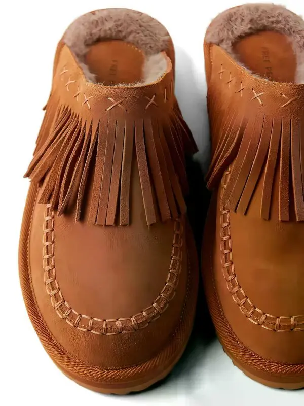 Free People Mules With Fringe Detail