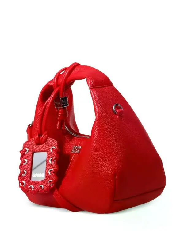 GANNI Mini Hobo Bag With Lace Detail - Red