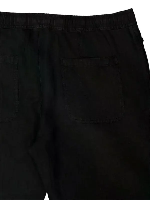 120% Lino Drawstring Trousers - Black