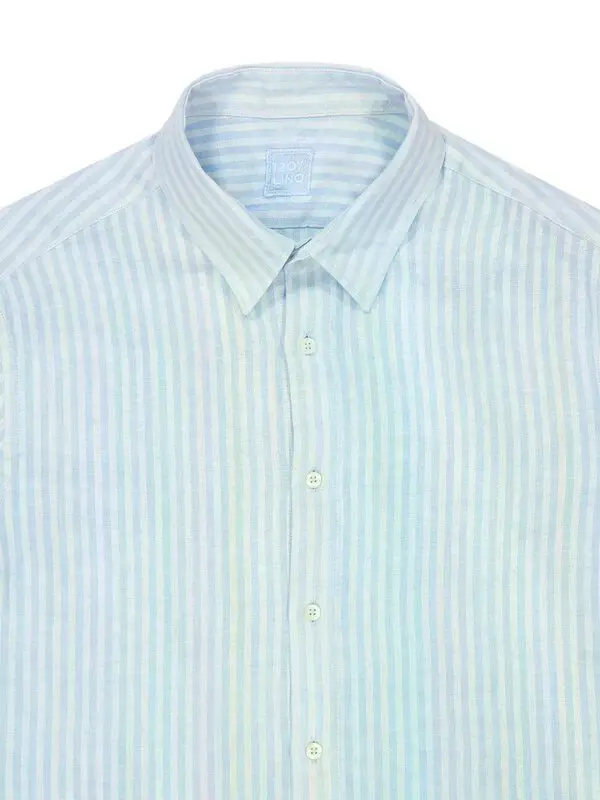 120% Lino Striped Short-sleeve Shirt