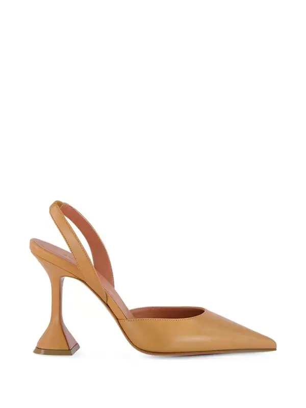 Amina Muaddi Holli Leather Slingback Pumps
