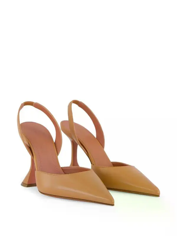 Amina Muaddi Holli Leather Slingback Pumps